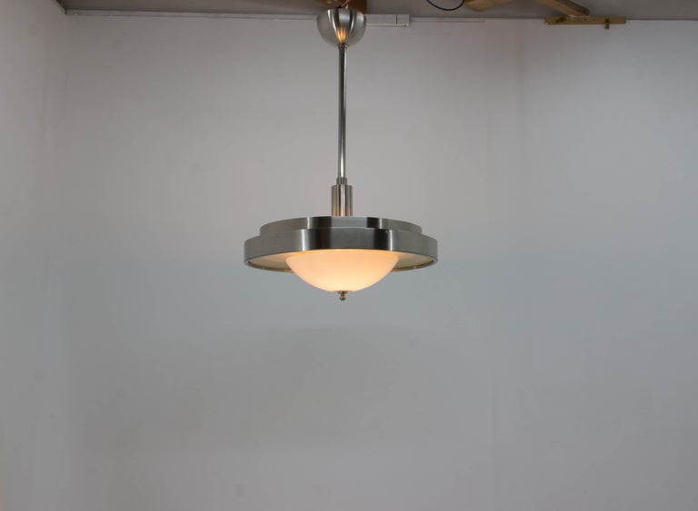 Unique Set of Two Ultra Rare Large Bauhaus Chandeliers by Franta Anyz ...