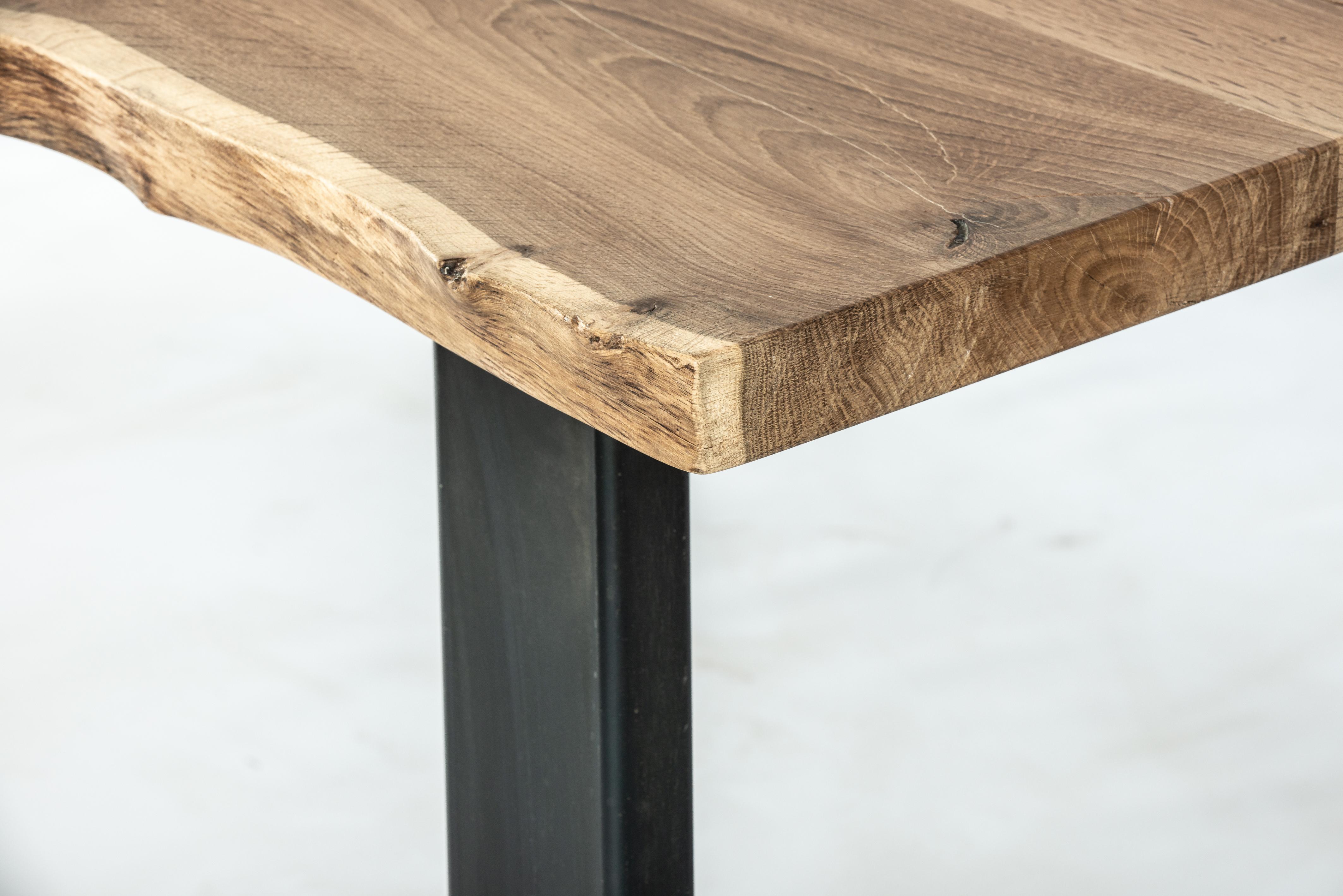 Unique solid aged pippi oak live edge dining table with matte finish ...