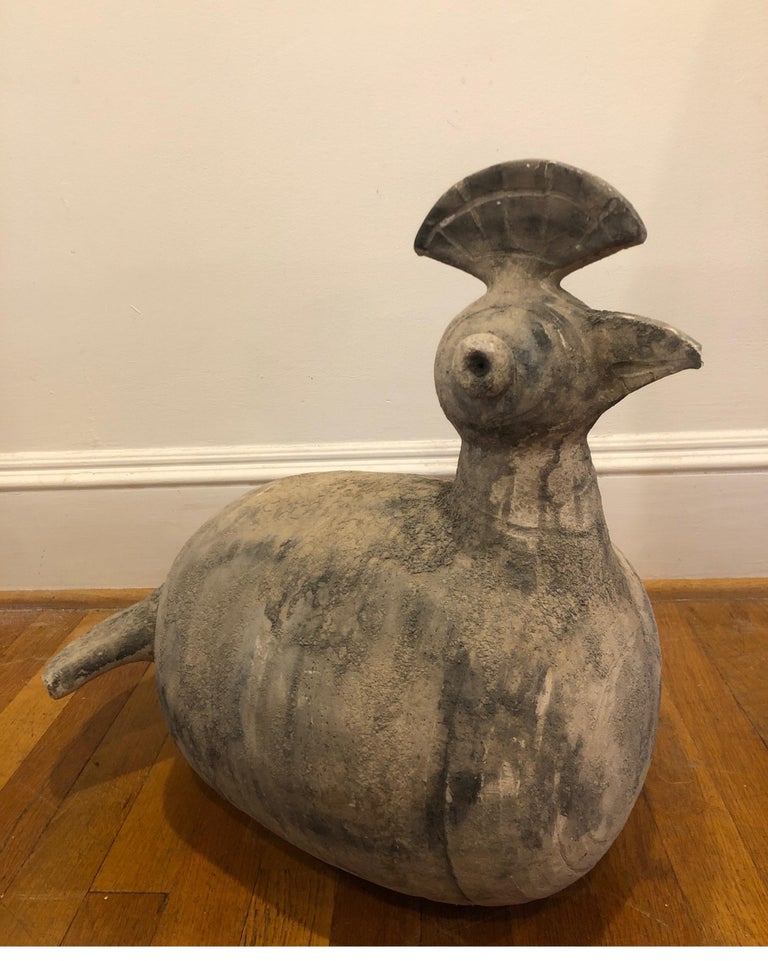Unique Stone Archaic Style "Bird Chicken" Sculpture For Sale at 1stDibs
