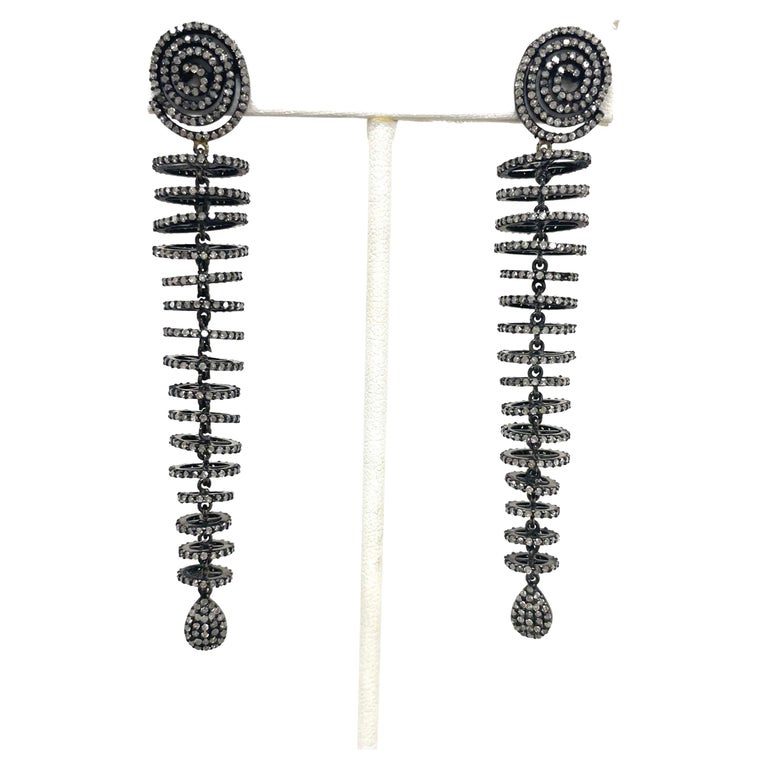 Unique Style Graduated Pave Diamond Rondelle Paradizia Earrings For ...