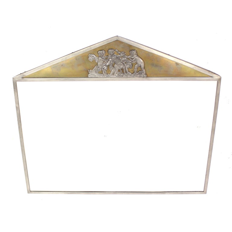 Unique Swedish Grace Pewter and Brass Mirror by C.G. Råström, 1928 For ...