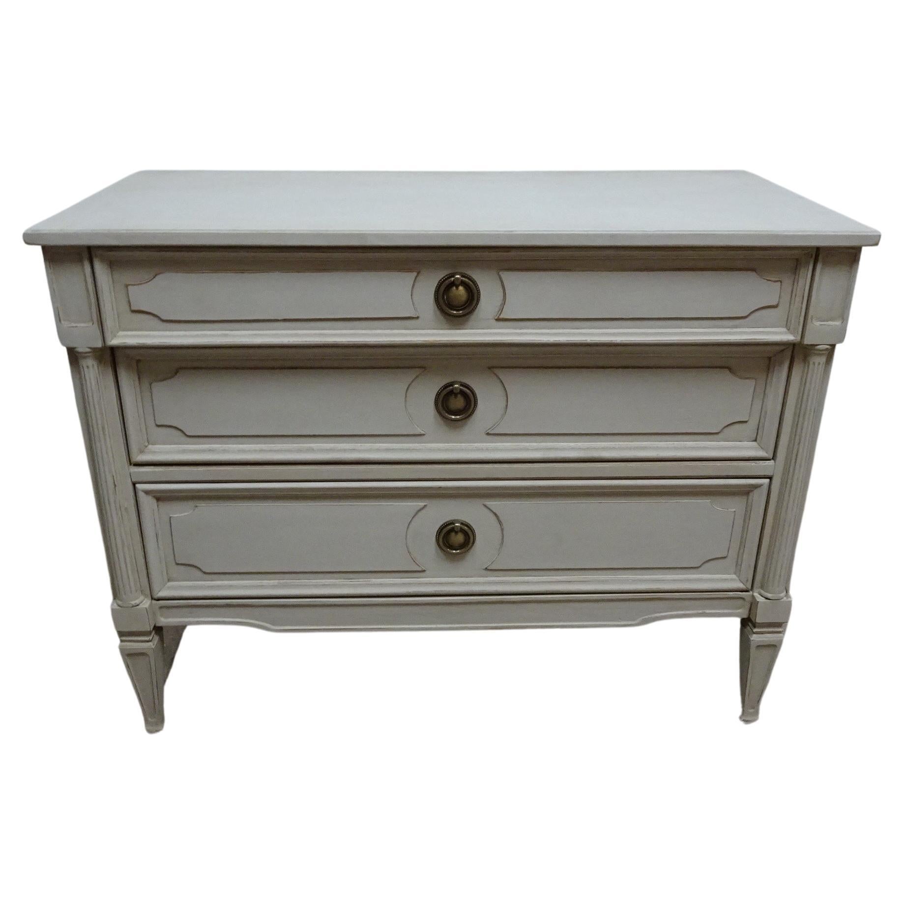 Unique Swedish Gustavian 3 Drawer Chest Of Drawers For Sale at 1stDibs