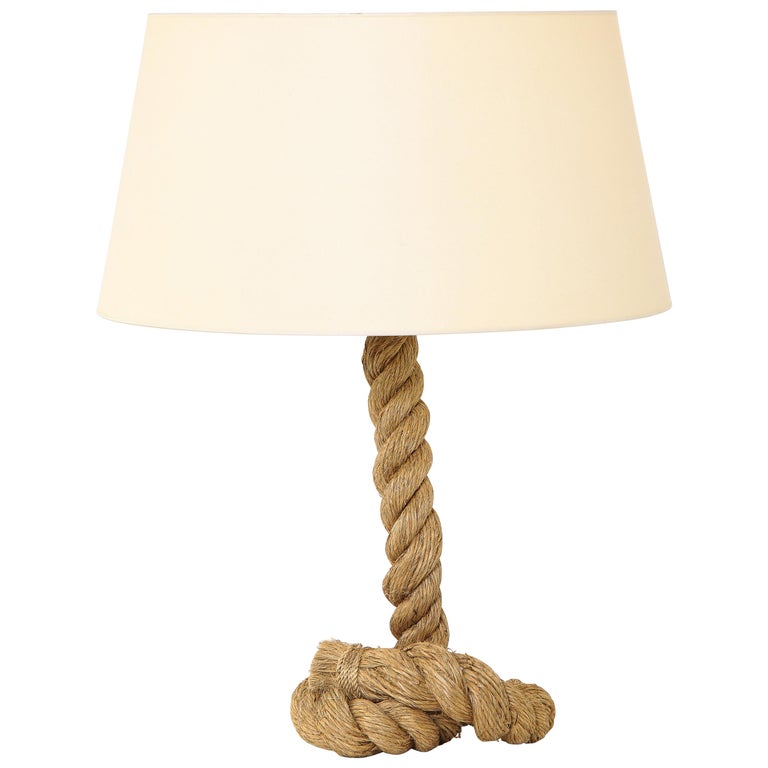Unique Table Lamp with Rope Motif Base at 1stDibs