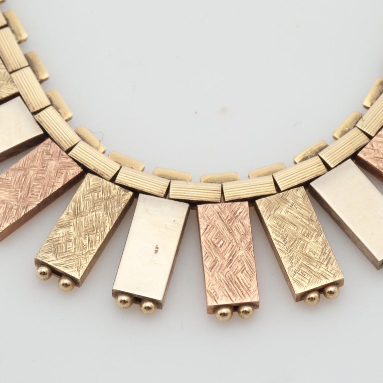 Unique Tri Color Bridal Gold Necklace for Her, Vintage For Sale at 1stDibs