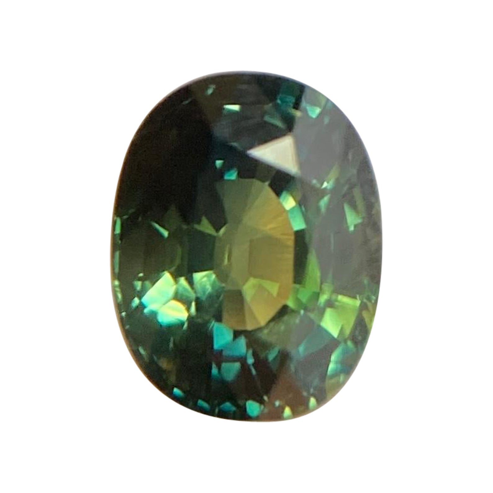 Untreated Parti Colour Australia Sapphire 0.72ct Blue Green Yellow Oval ...