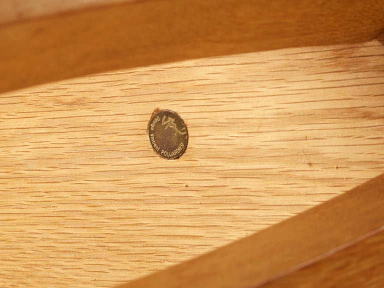 Unique Vincent Poujardieu Free Form Oak Wood Coffee Table 1992 For Sale ...