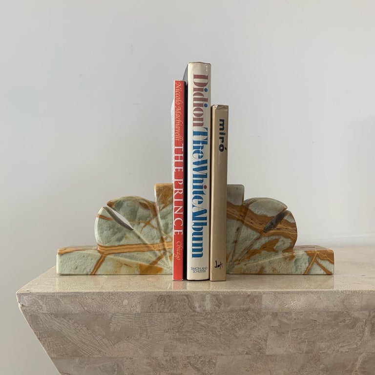 Unique Vintage Sculptural Marble Bookends, 1970s For Sale at 1stDibs
