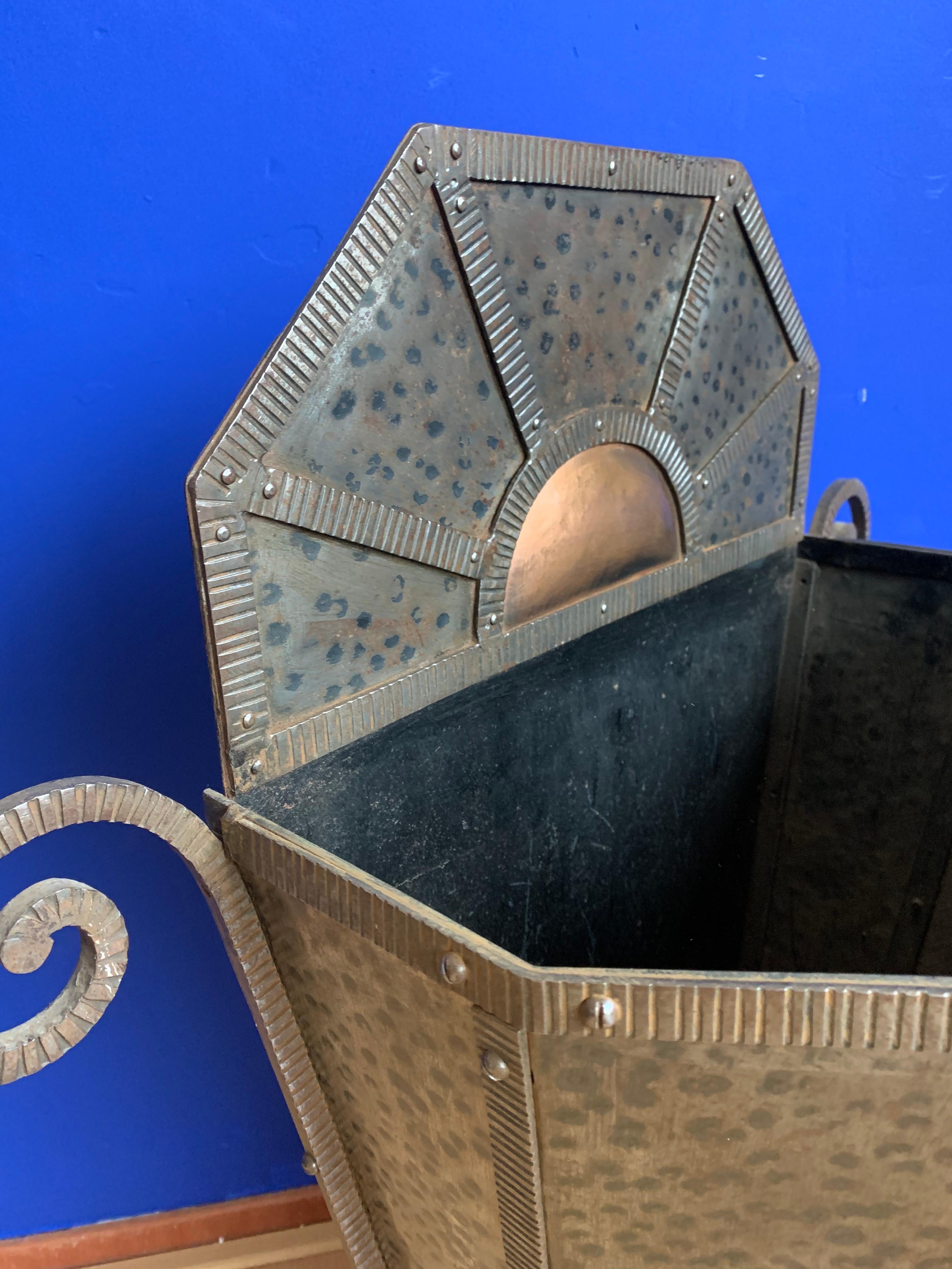 Unique Art Deco Wrought Iron Cane and Umbrella Stand with Stylized ...