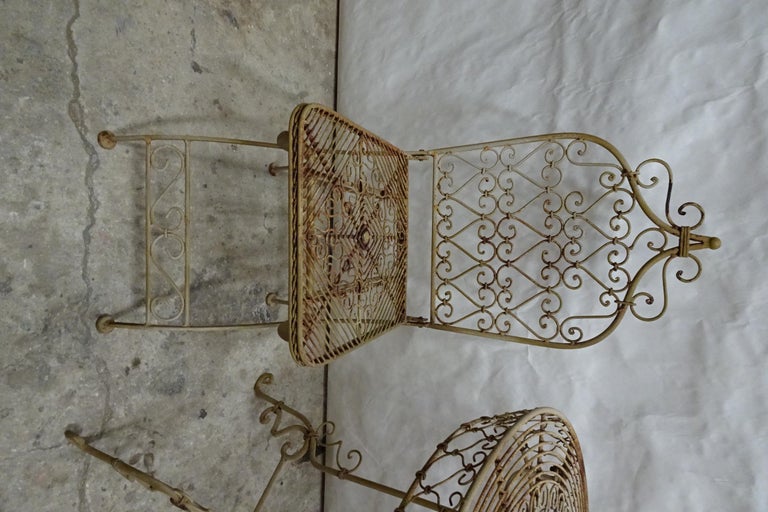 Unique Wrought Iron Table + Chairs For Sale at 1stDibs