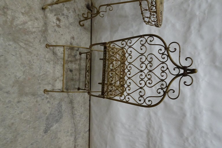 Unique Wrought Iron Table + Chairs For Sale at 1stDibs