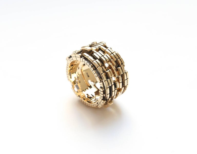 Unisex 18 Karat Gold Bitcoin Blockchain Ring For Sale at 1stDibs