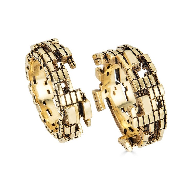 Unisex 18 Karat Gold Bitcoin Blockchain Ring For Sale at 1stDibs