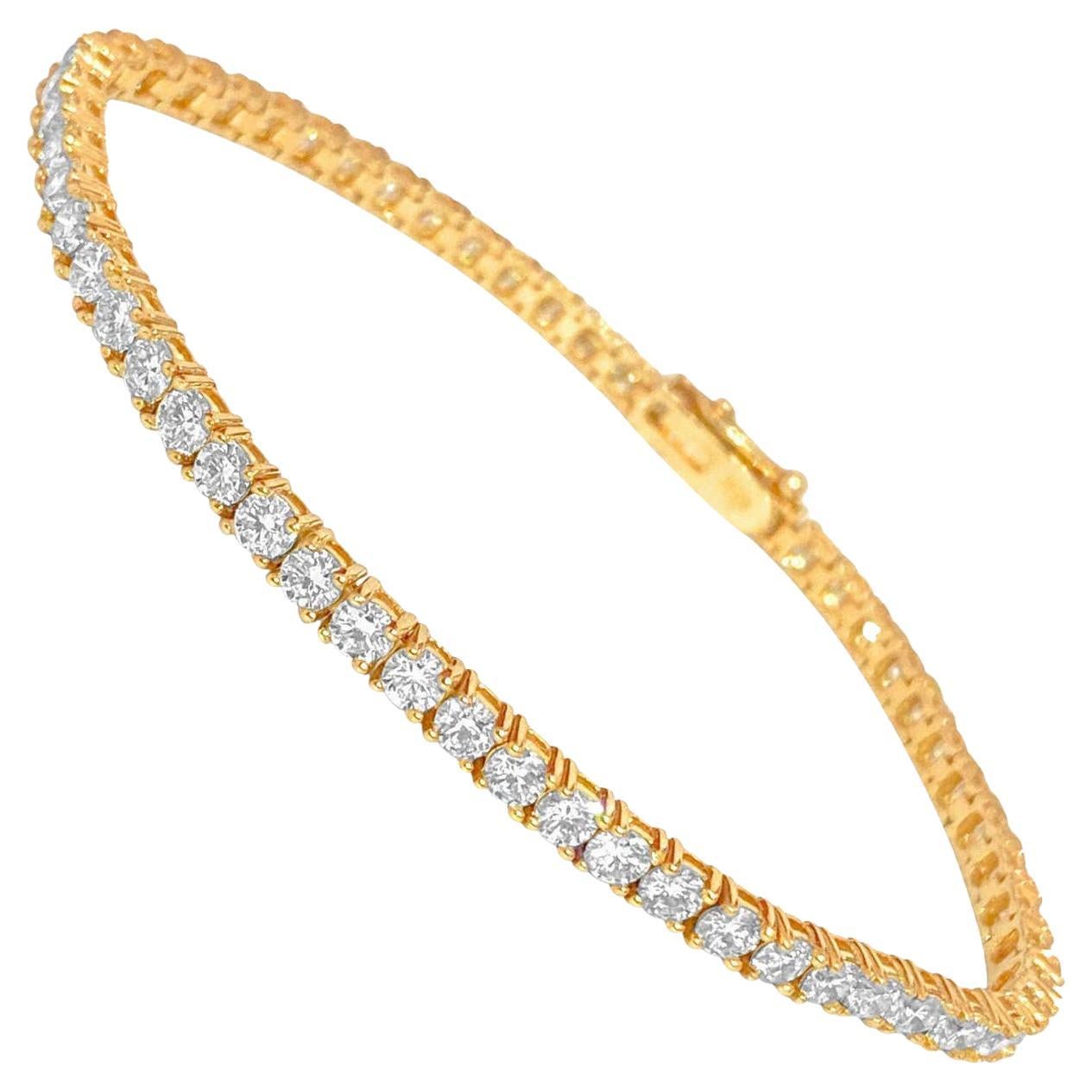 1 00 Carat Diamond Tennis Bracelet With 14k Yellow Gold Rope Chain F G