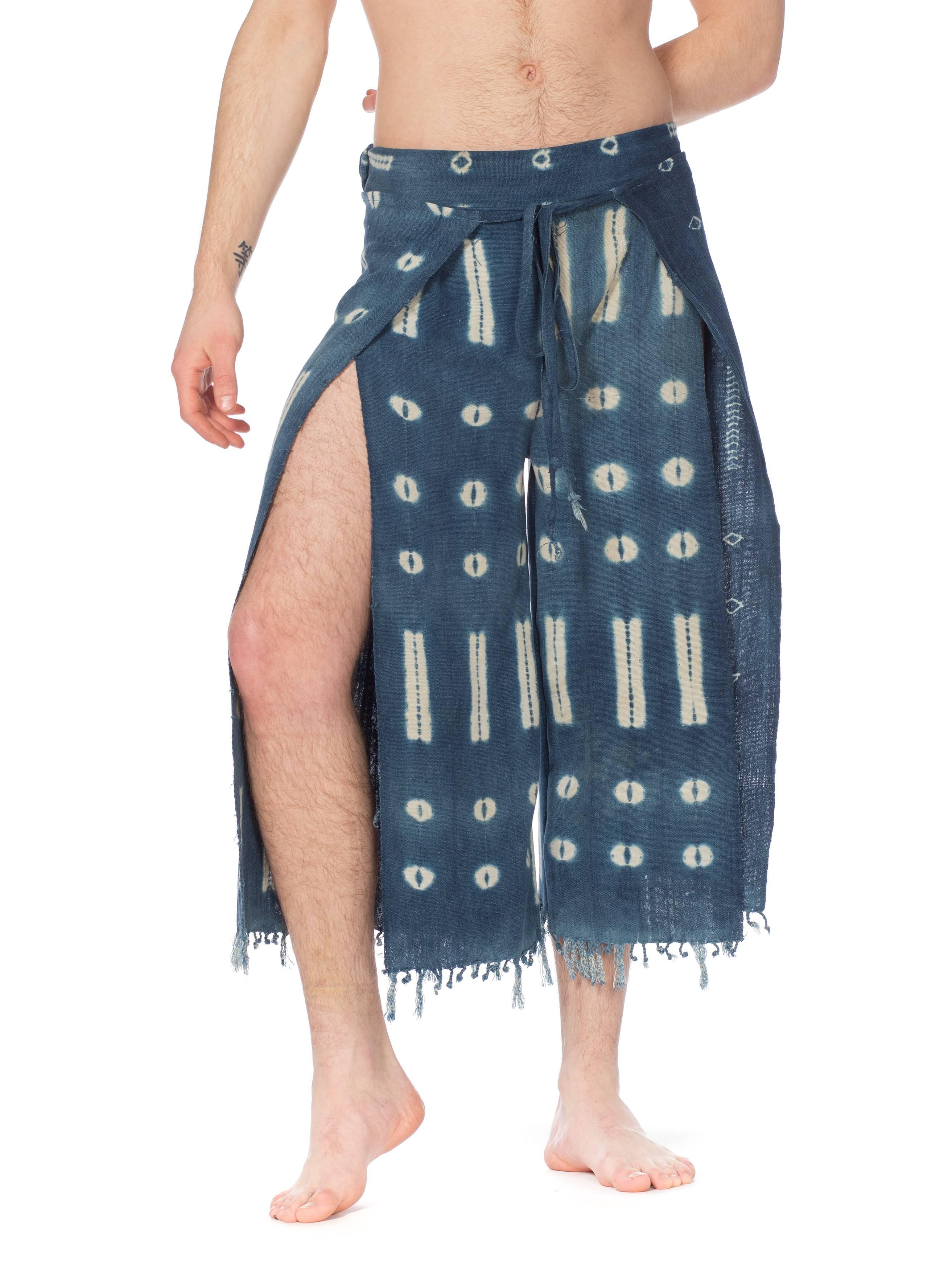 Unisex Hand Dyed West African Indigo Pants at 1stDibs