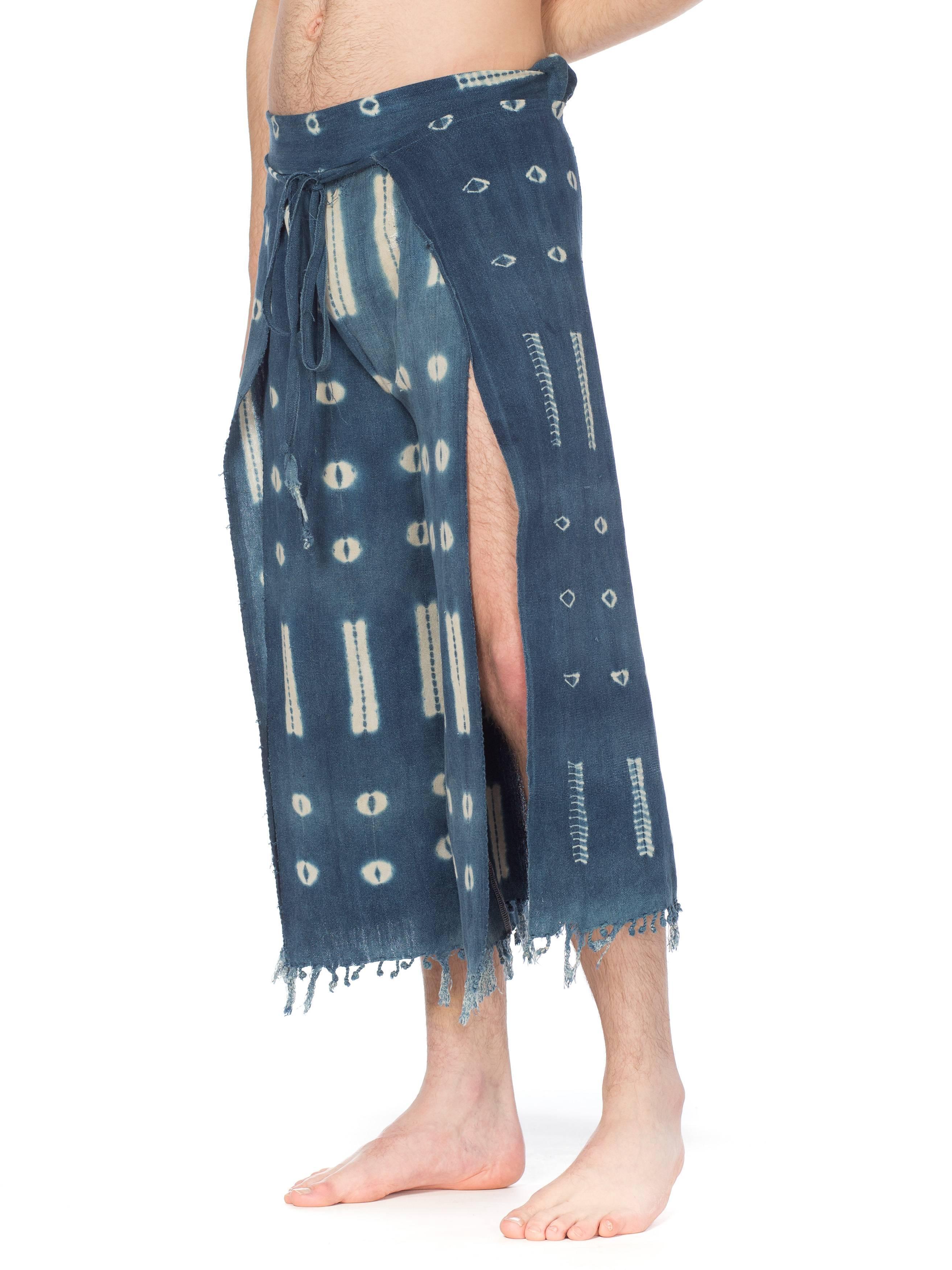 Unisex Hand Dyed West African Indigo Pants at 1stDibs