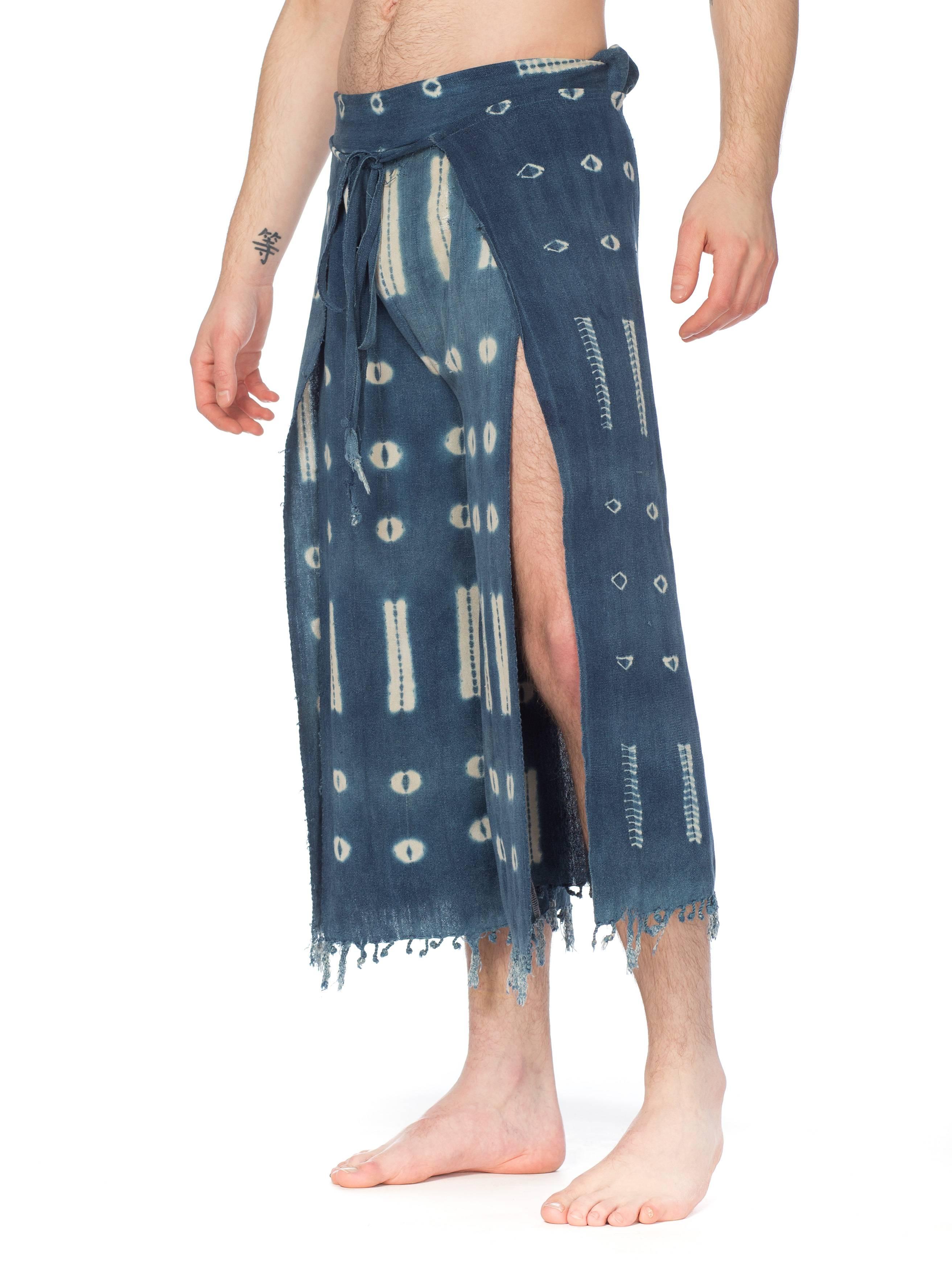 Unisex Hand Dyed West African Indigo Pants at 1stDibs