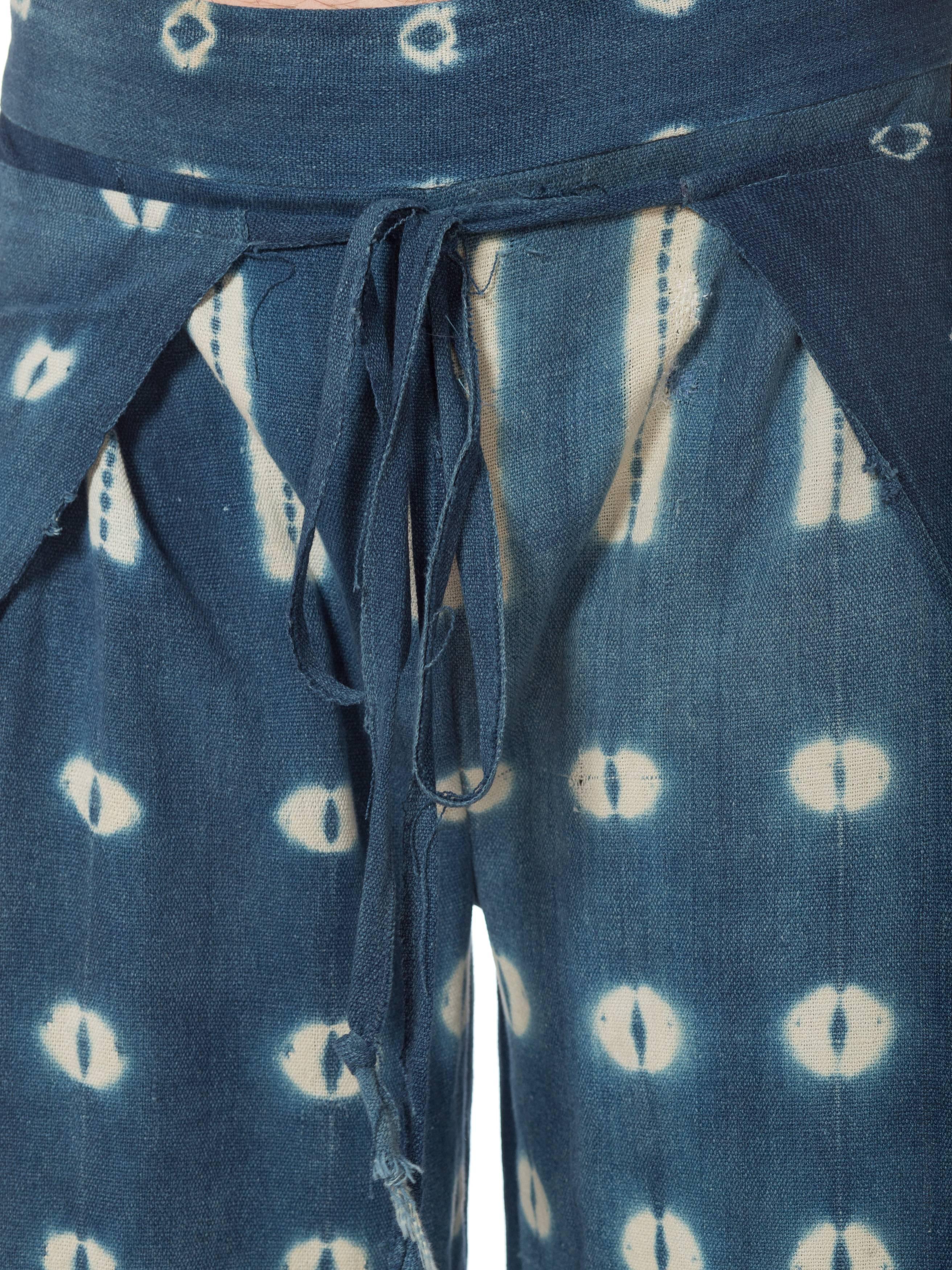Unisex Hand Dyed West African Indigo Pants at 1stDibs