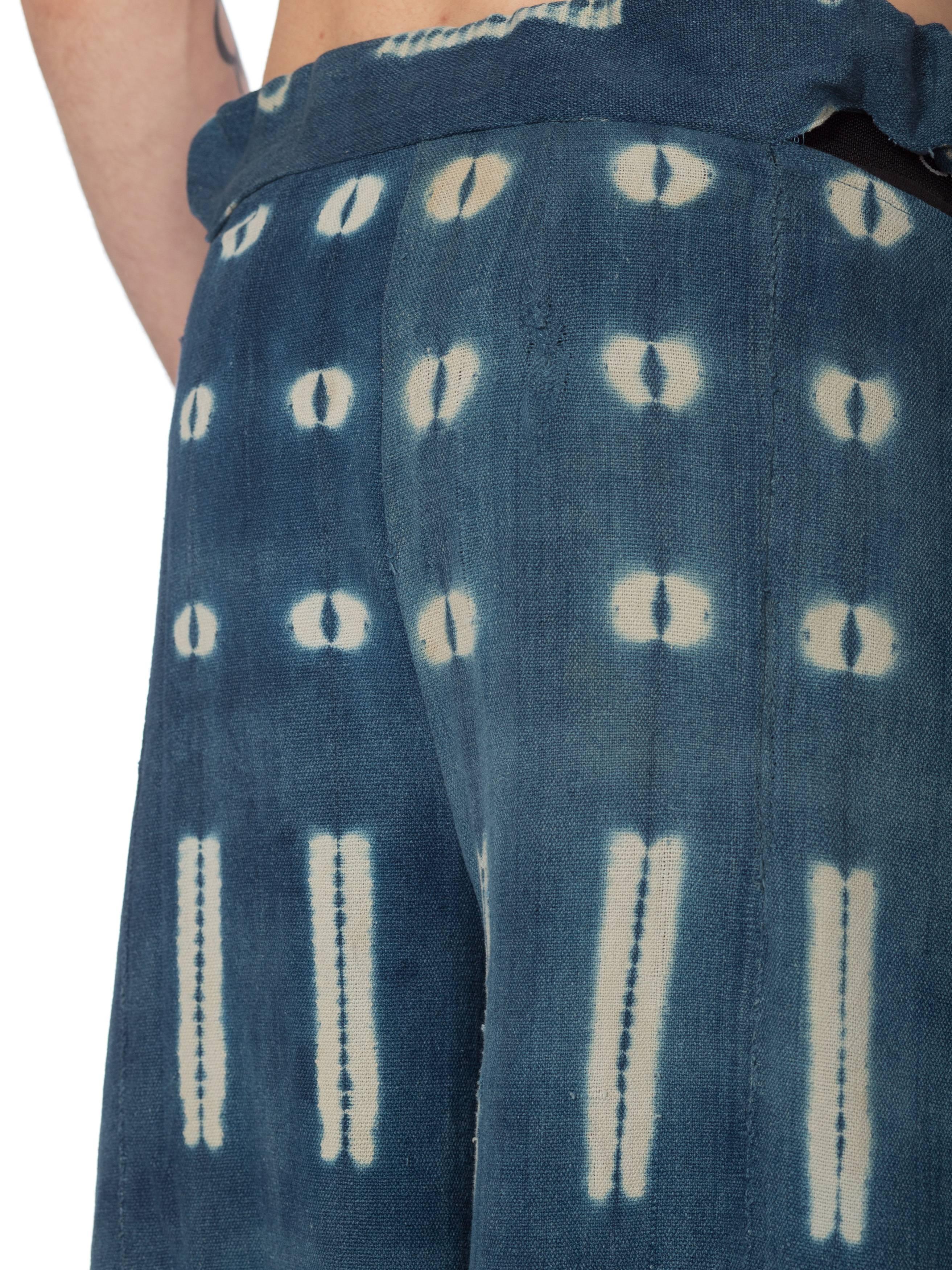 Unisex Hand Dyed West African Indigo Pants at 1stDibs