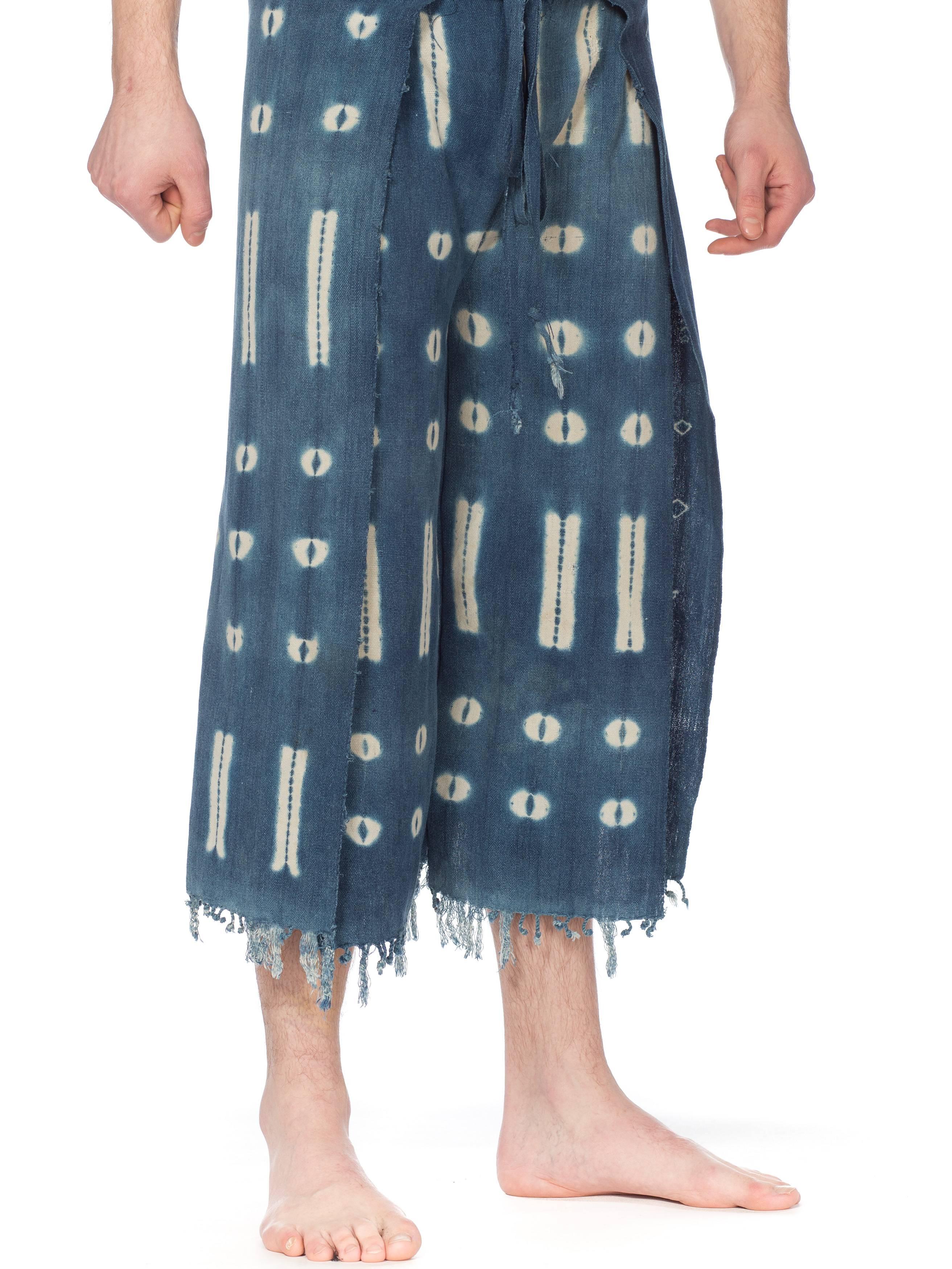 Unisex Hand Dyed West African Indigo Pants at 1stDibs