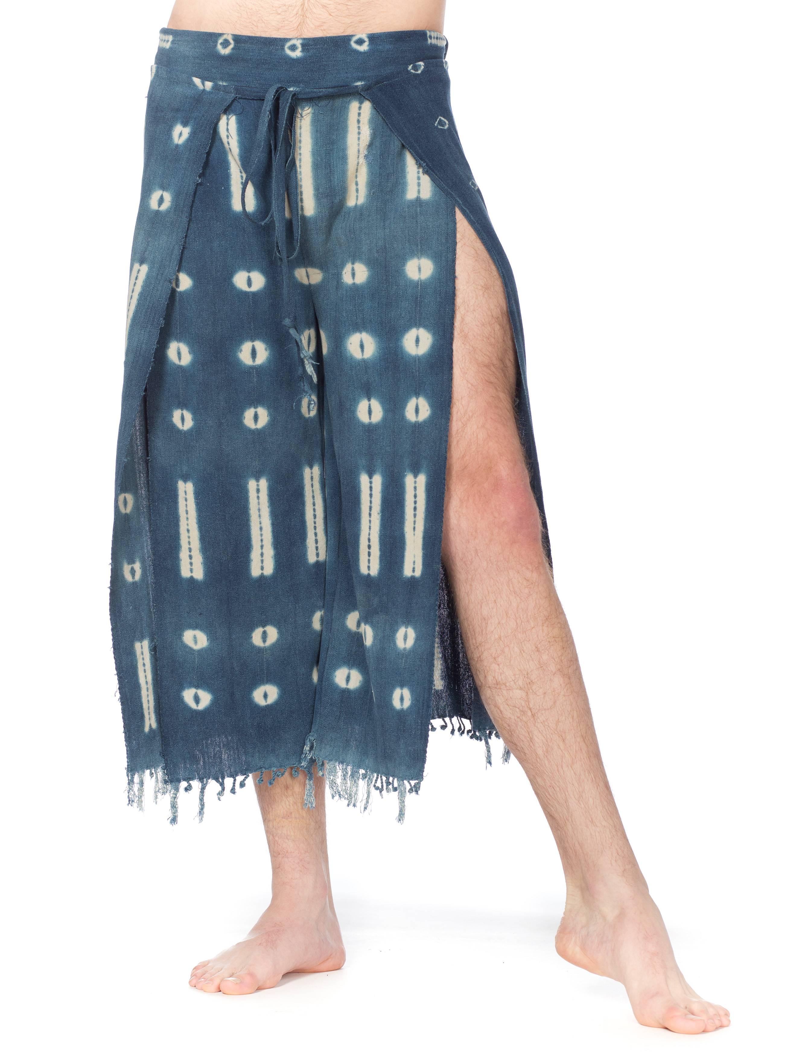 Unisex Hand Dyed West African Indigo Pants at 1stDibs