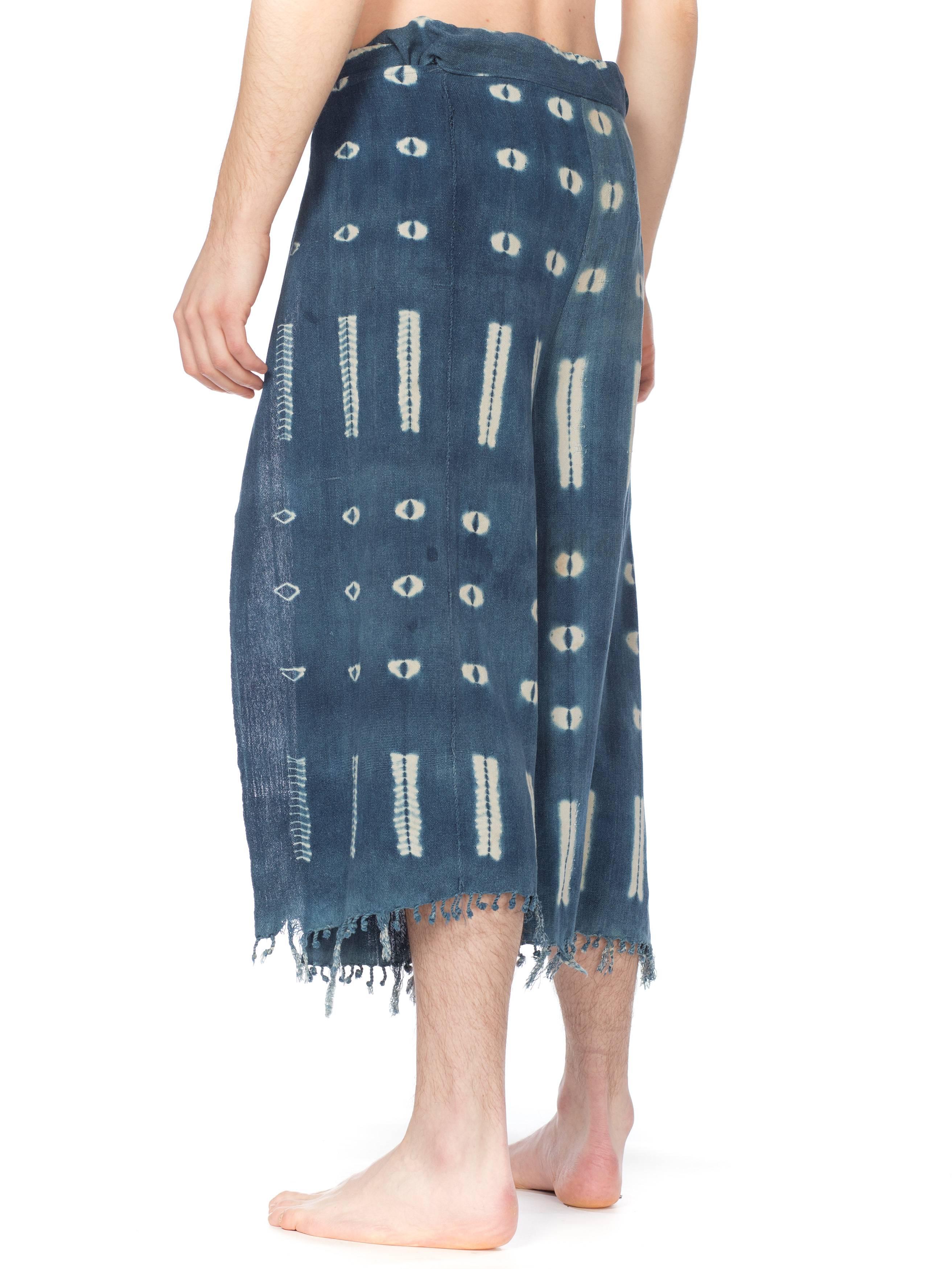 Unisex Hand Dyed West African Indigo Pants at 1stDibs