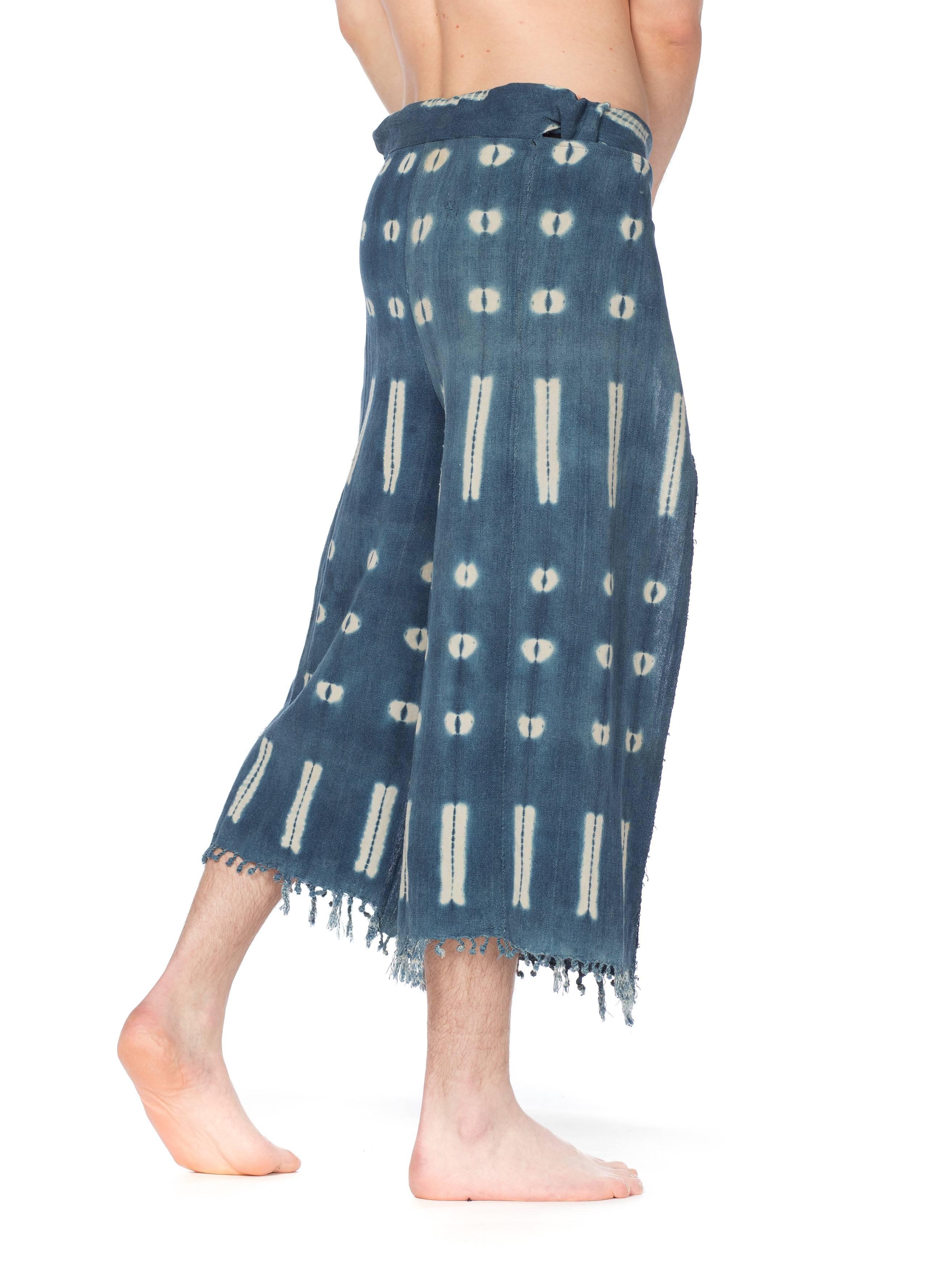 Unisex Hand Dyed West African Indigo Pants at 1stDibs