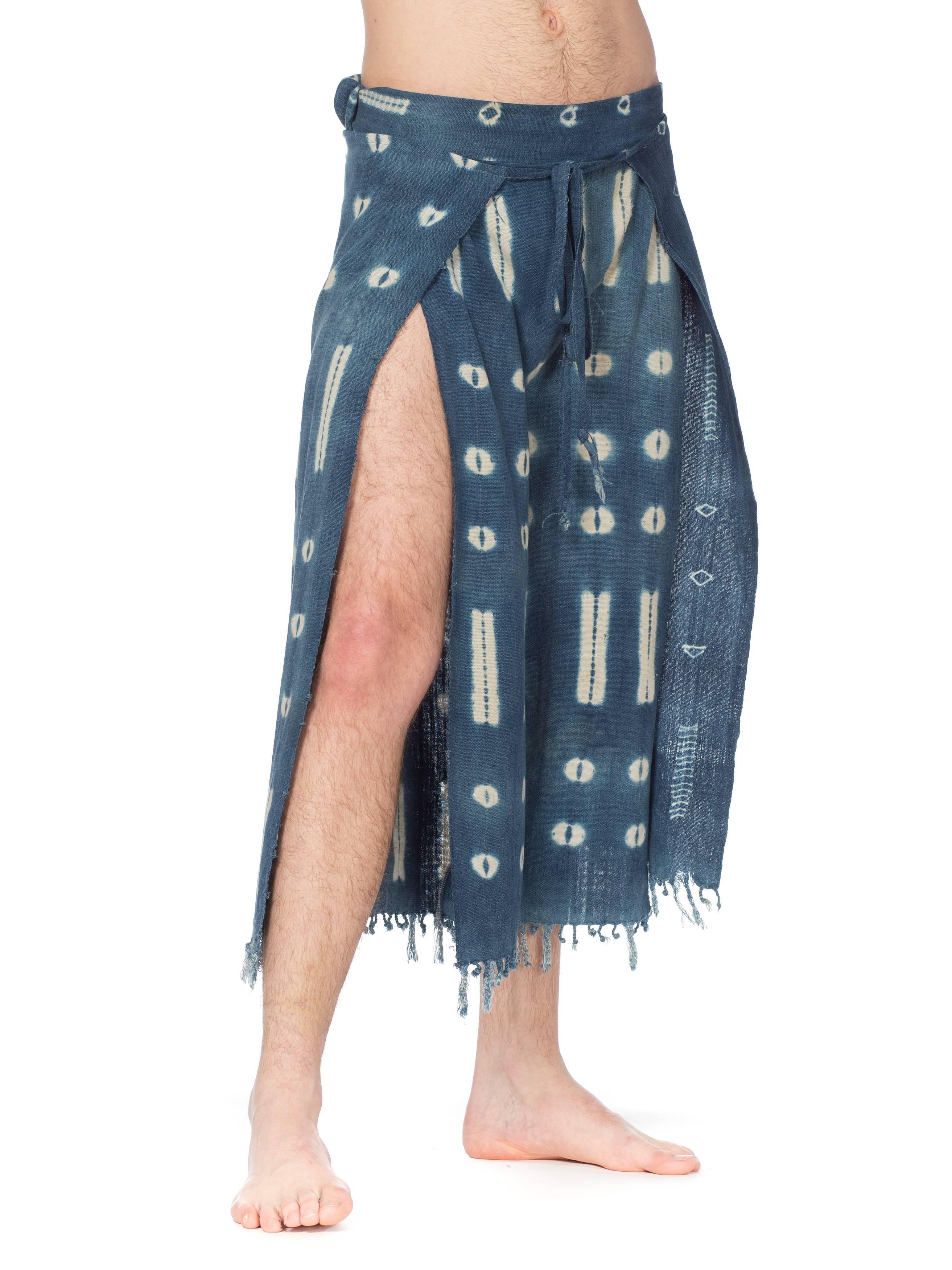 Unisex Hand Dyed West African Indigo Pants at 1stDibs