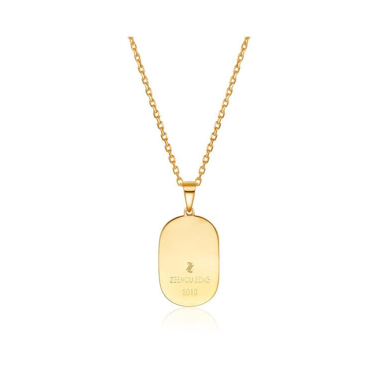 Unisex Long Chain Pendant 18 Karat Yellow Gold For Sale at 1stDibs