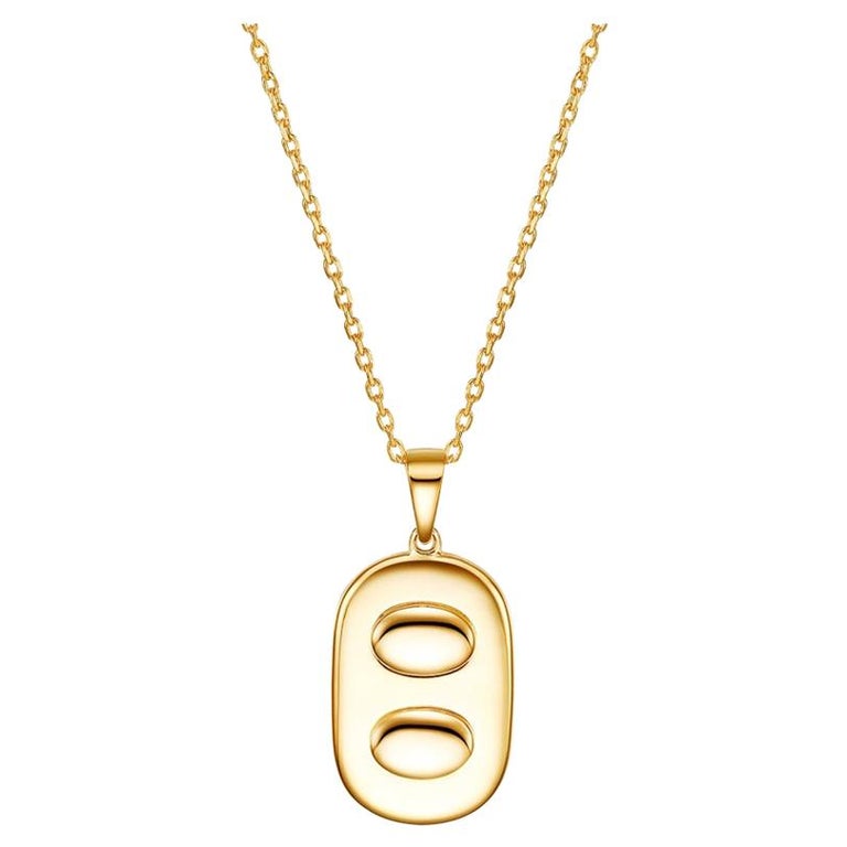 Unisex Long Chain Pendant 18 Karat Yellow Gold For Sale at 1stDibs
