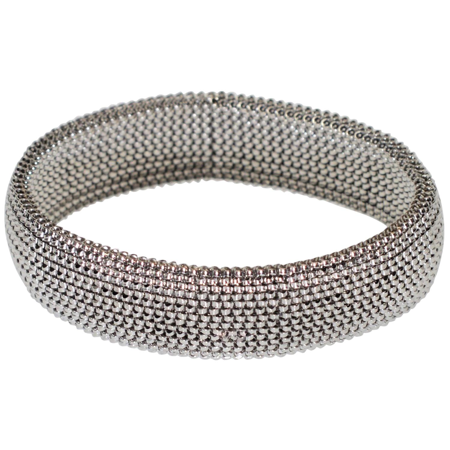 Diamond White Gold Flexible Bracelet For Sale at 1stDibs