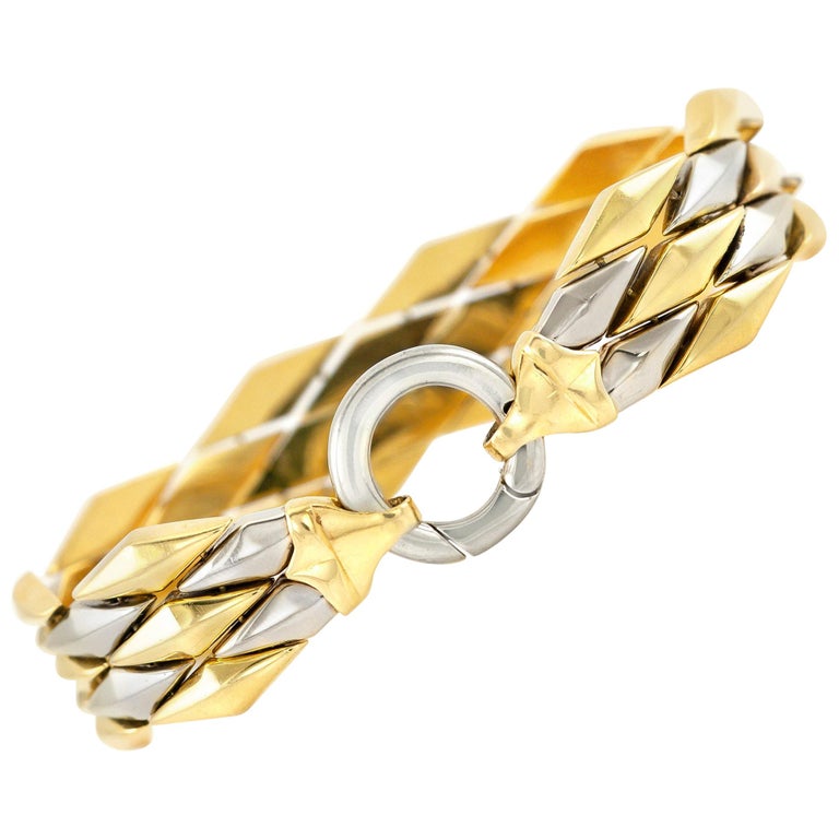 Unisex Two-Tone Gold Bracelet at 1stDibs