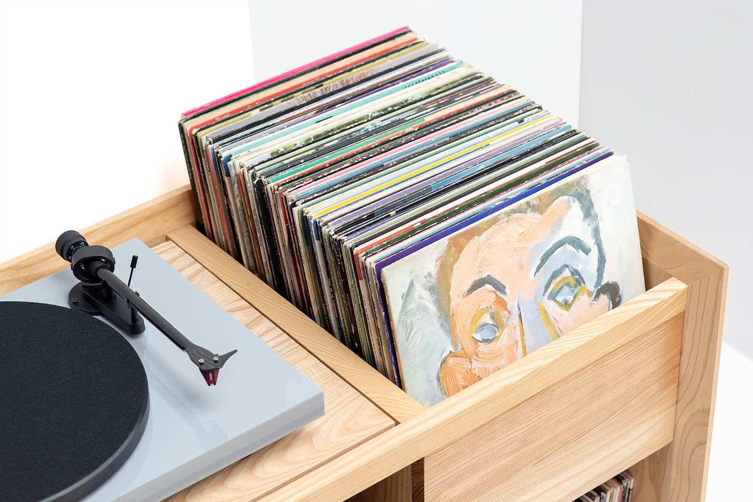 Unison Vinyl Record Storage Stand Natural Ash - IN STOCK at 1stDibs ...