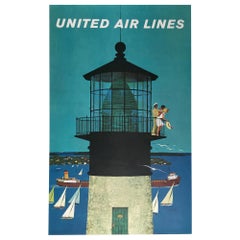 United Air Lines 1960s Travel Poster, Stan Galli For Sale at 1stDibs