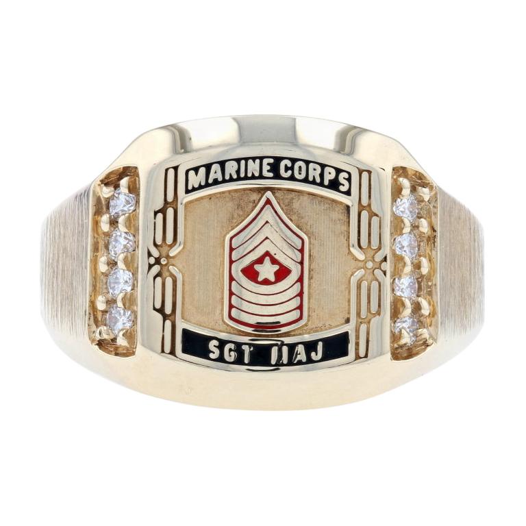 Customizable United States Marines Sergeant Major Ring, 10k Gold ...