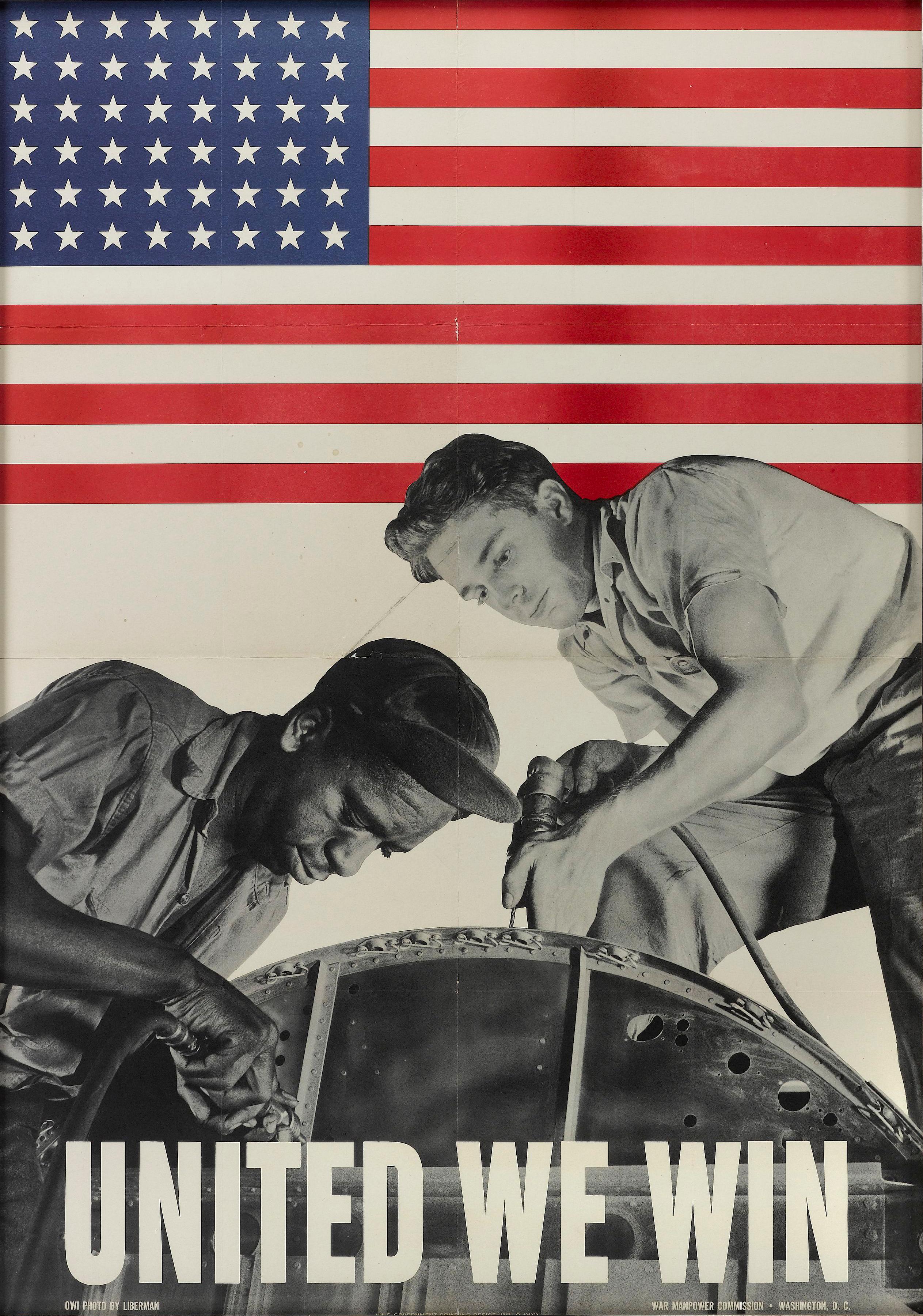 "United We Win" Vintage WWII Poster, 1942 at 1stDibs