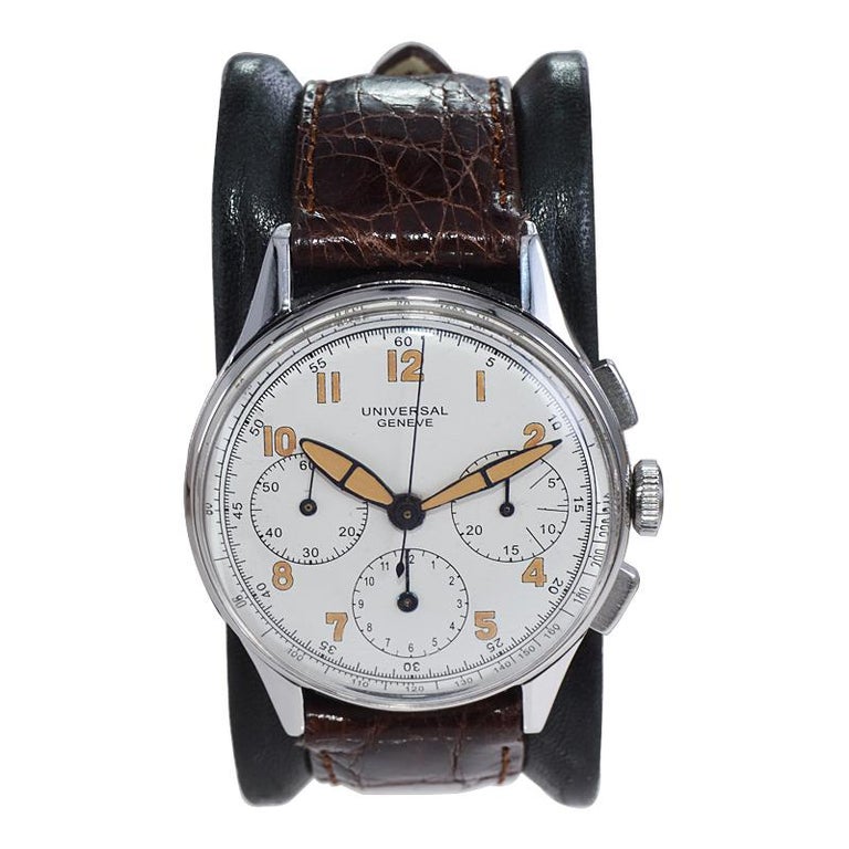 Universal Geneve Stainless Steel Aero Compax 3 Register Chronograph ...