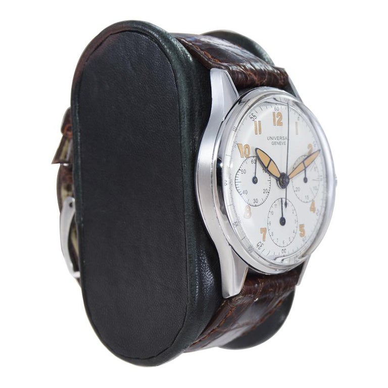 Universal Geneve Stainless Steel Aero Compax 3 Register Chronograph ...