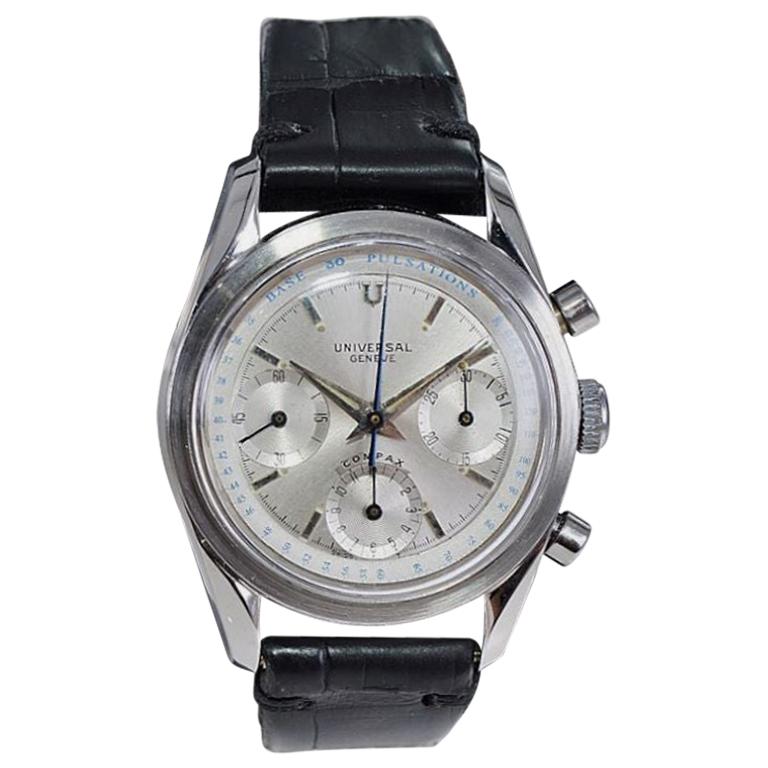 Turler Stainless Steel Chronograph Manual Presentation Watch, 1953 For ...