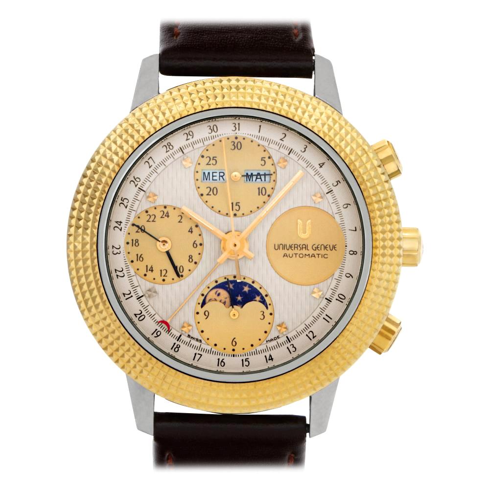 Universal Geneve Tri-Compax Moonphase Chronograph Watch For Sale at 1stdibs