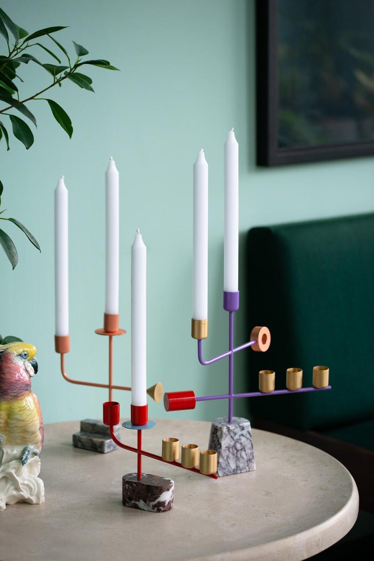 Contemporary Modern Handmade Marble Candelabra For Sale at 1stDibs