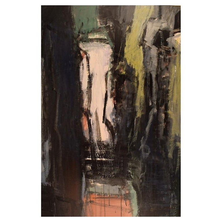 Unknown artist. Oil on board. Abstract composition. Dated 1999. For ...