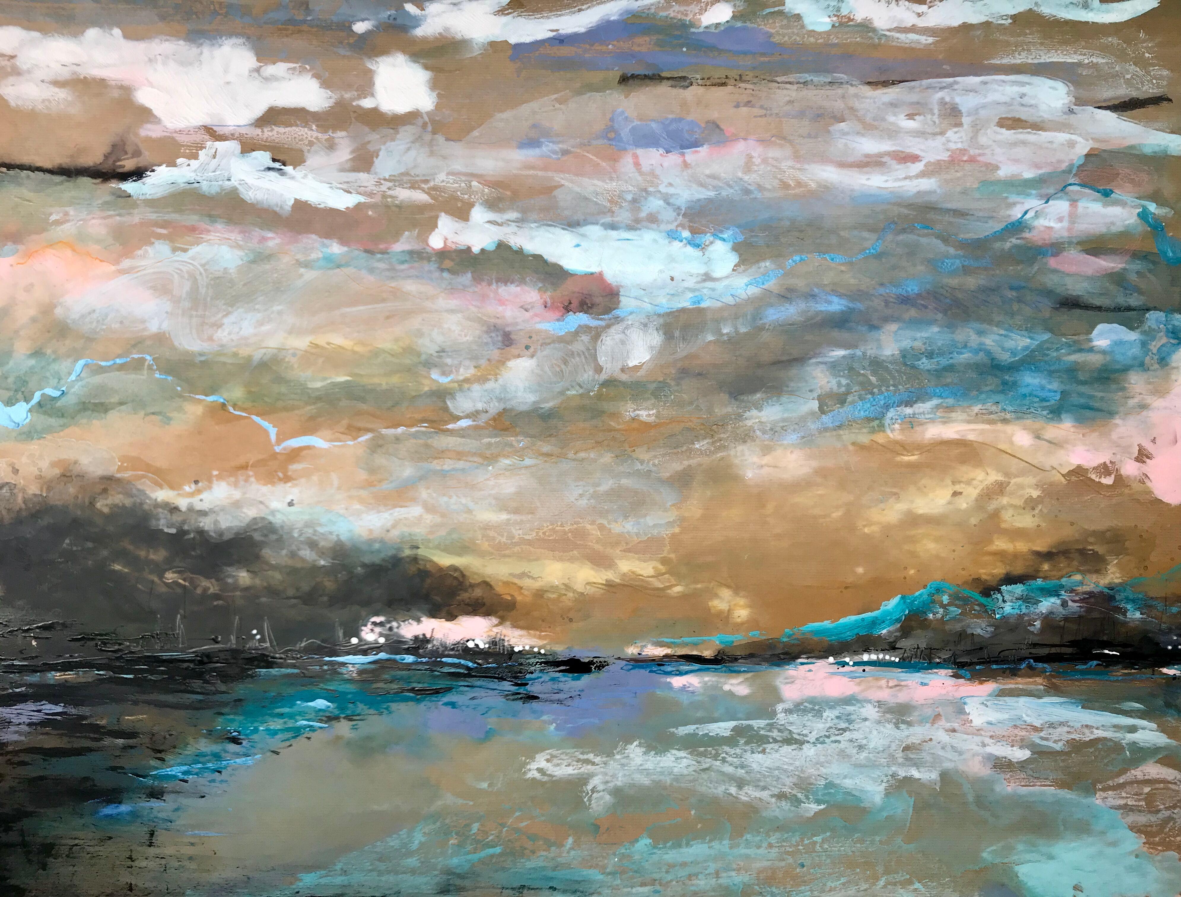 Roz B. Hill - Lakeside Mists Original, mixed media, personally signed ...
