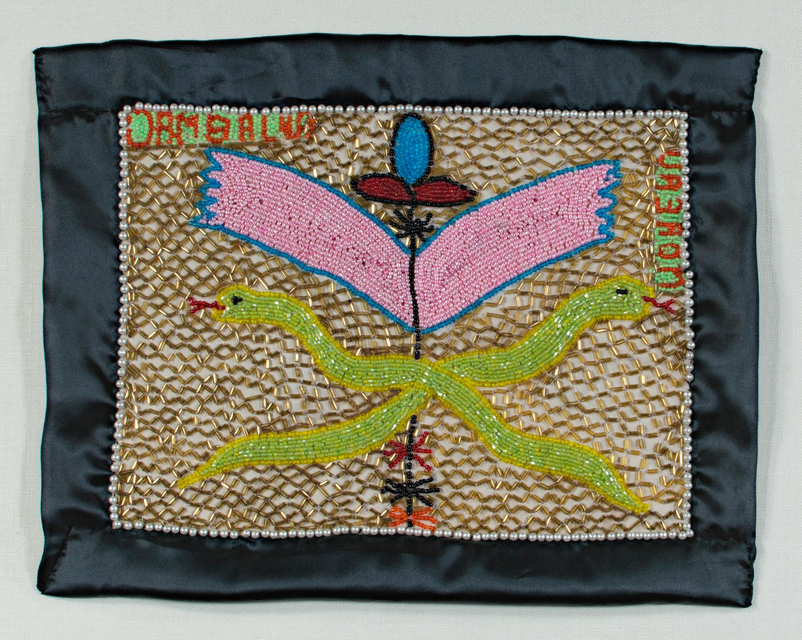 Unknown - Haitian Voodoo Beaded Flag with Danbala signed 'Moreau' For ...