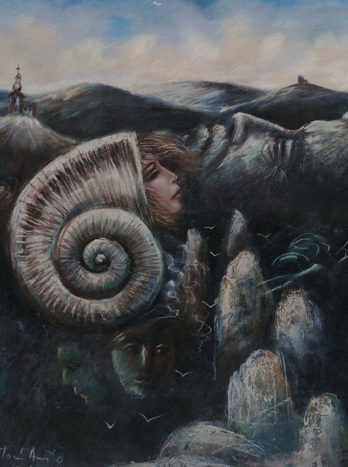 Unknown - Représentation surréaliste en techniques mixtes - Femme en ...