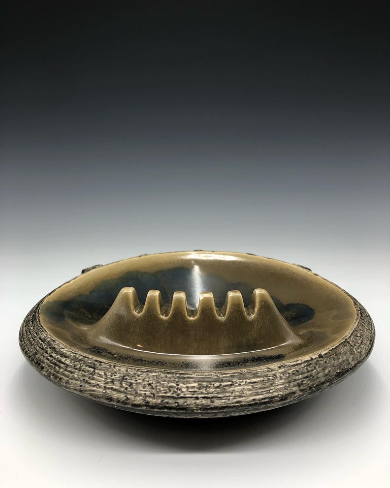 Unknown - Vintage Mid-Century Modern California Blue and Taupe Clam ...