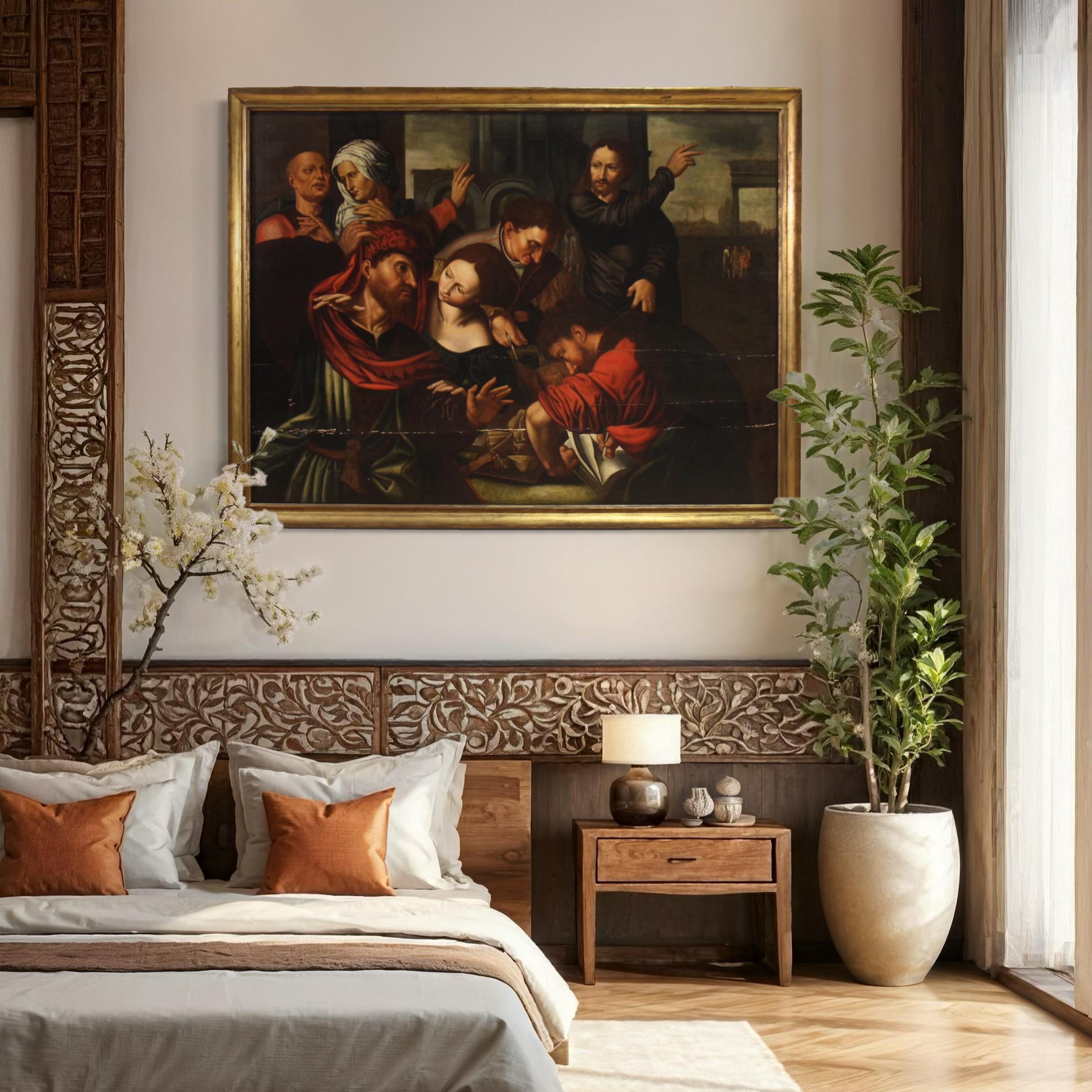 Unknown - 16th Century Oil on Panel Flemish Antique Painting The ...