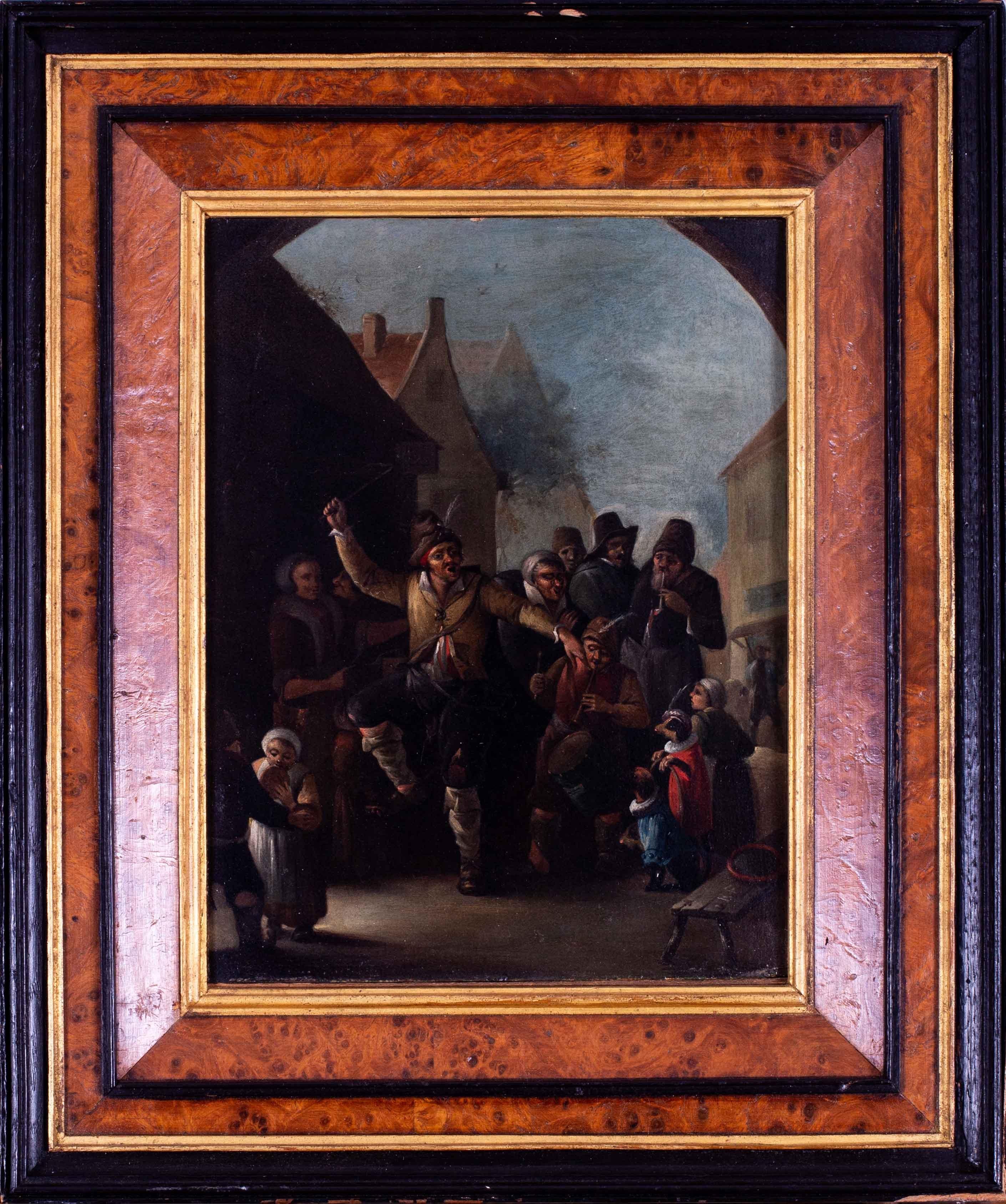 Unknown - 17th Century Dutch Old Master painting of a minstrel's ...