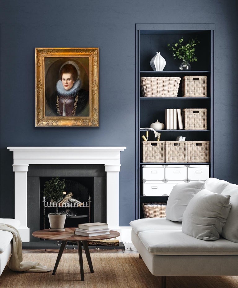 Unknown - 17th century Dutch Old Master Portrait Painting of a lady ...