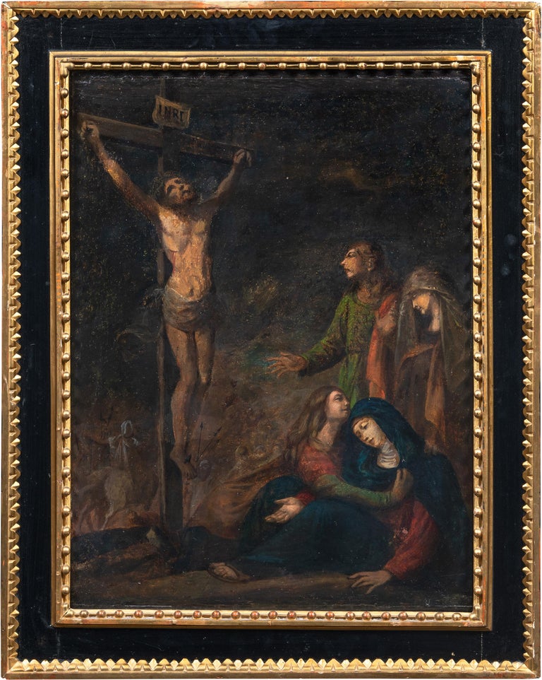 Unknown - 17th century Italian figure painting - Crucifixion - Oil on panel Italy For Sale at ...