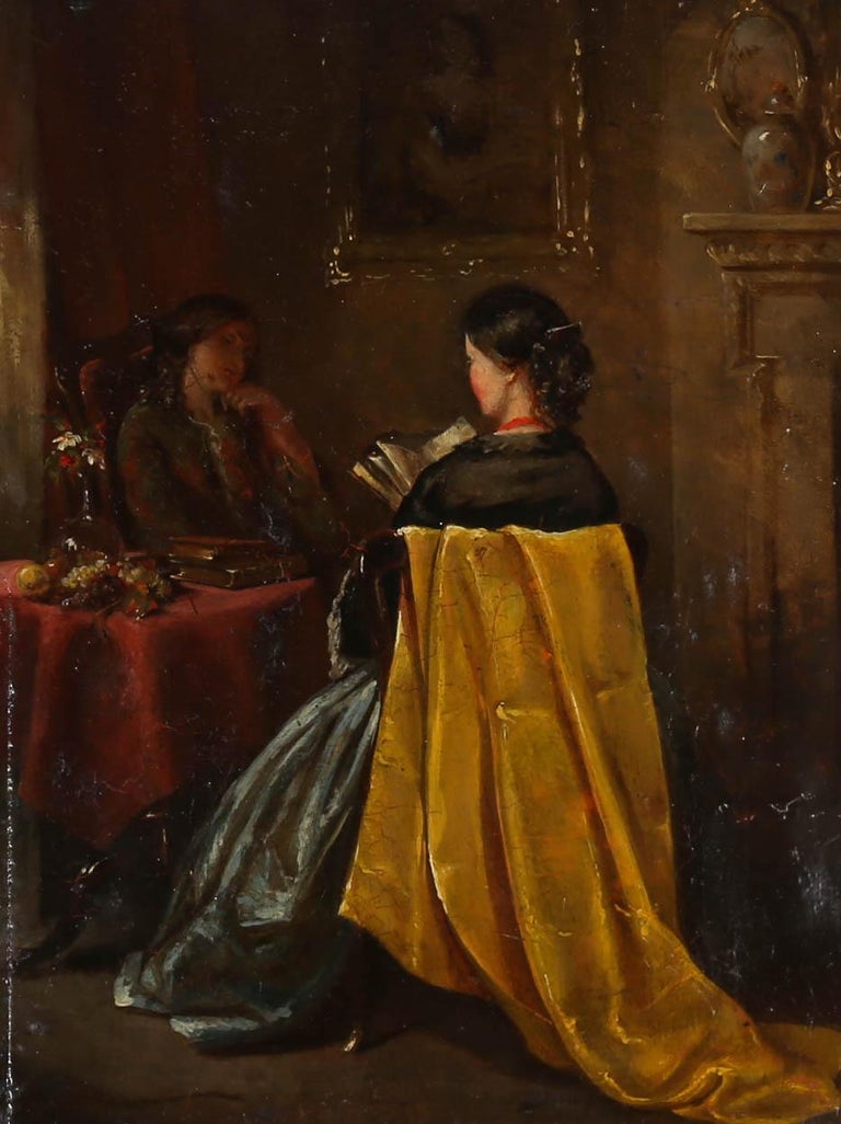 Unknown - 1899 Oil - Peaceful Reading For Sale at 1stDibs